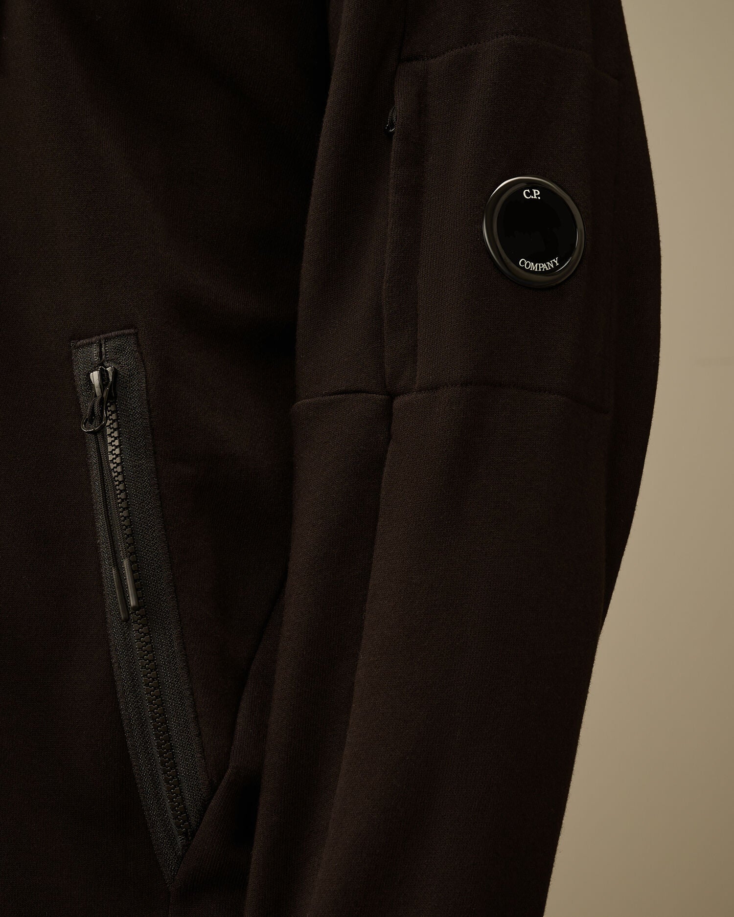 CP Company Hooded Full Zip Sweatshirt Black | Sabolo Shop Online