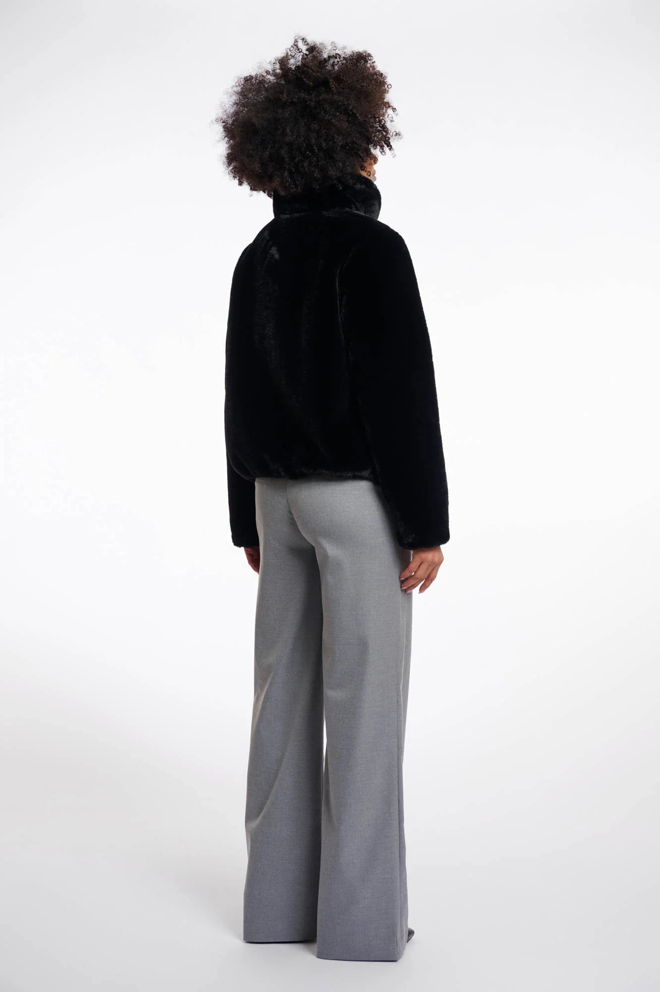 Rino & Pelle Sallie Faux Fur Jacket Black | Sabolo Shop